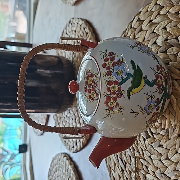 Action Lobeco | Accents | Action Lobeco Red Teapot Floral Bird Oriental ...